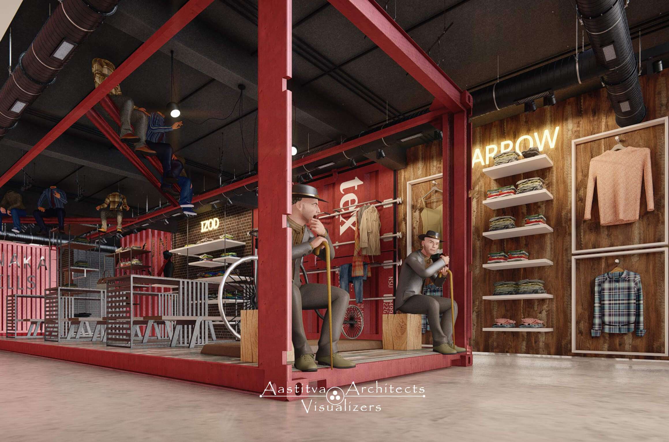 9 Interior Design Ideas for Industrial Theme Shopping Complex - Aastitva